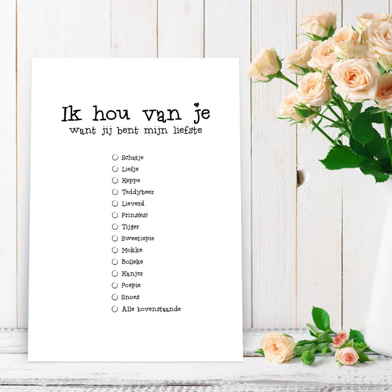 Wenskaart "Mijn Liefste"